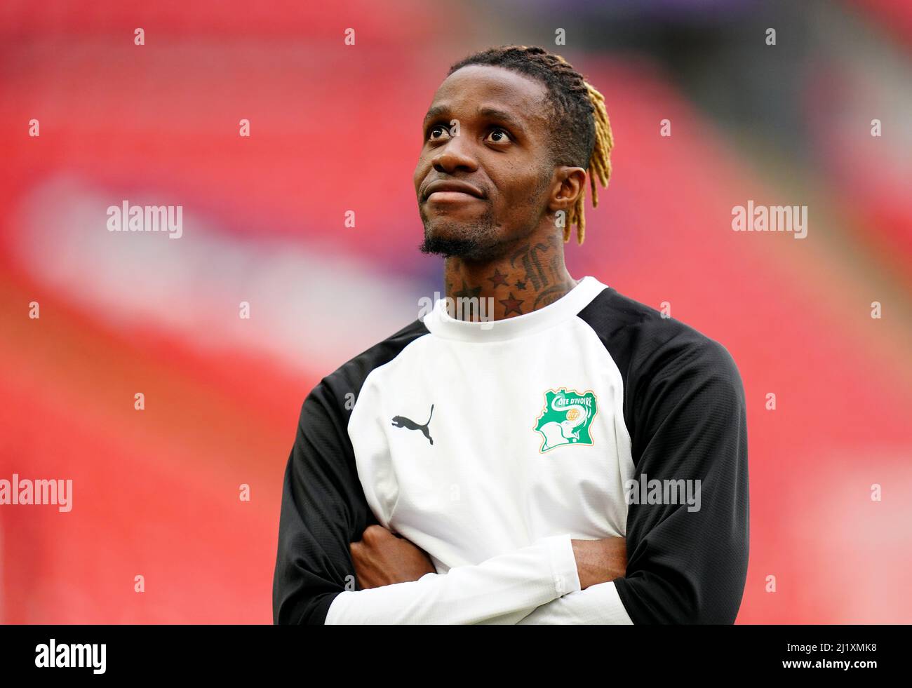 Ivory Coast's Wilfried Zaha during a training session at Wembley ...