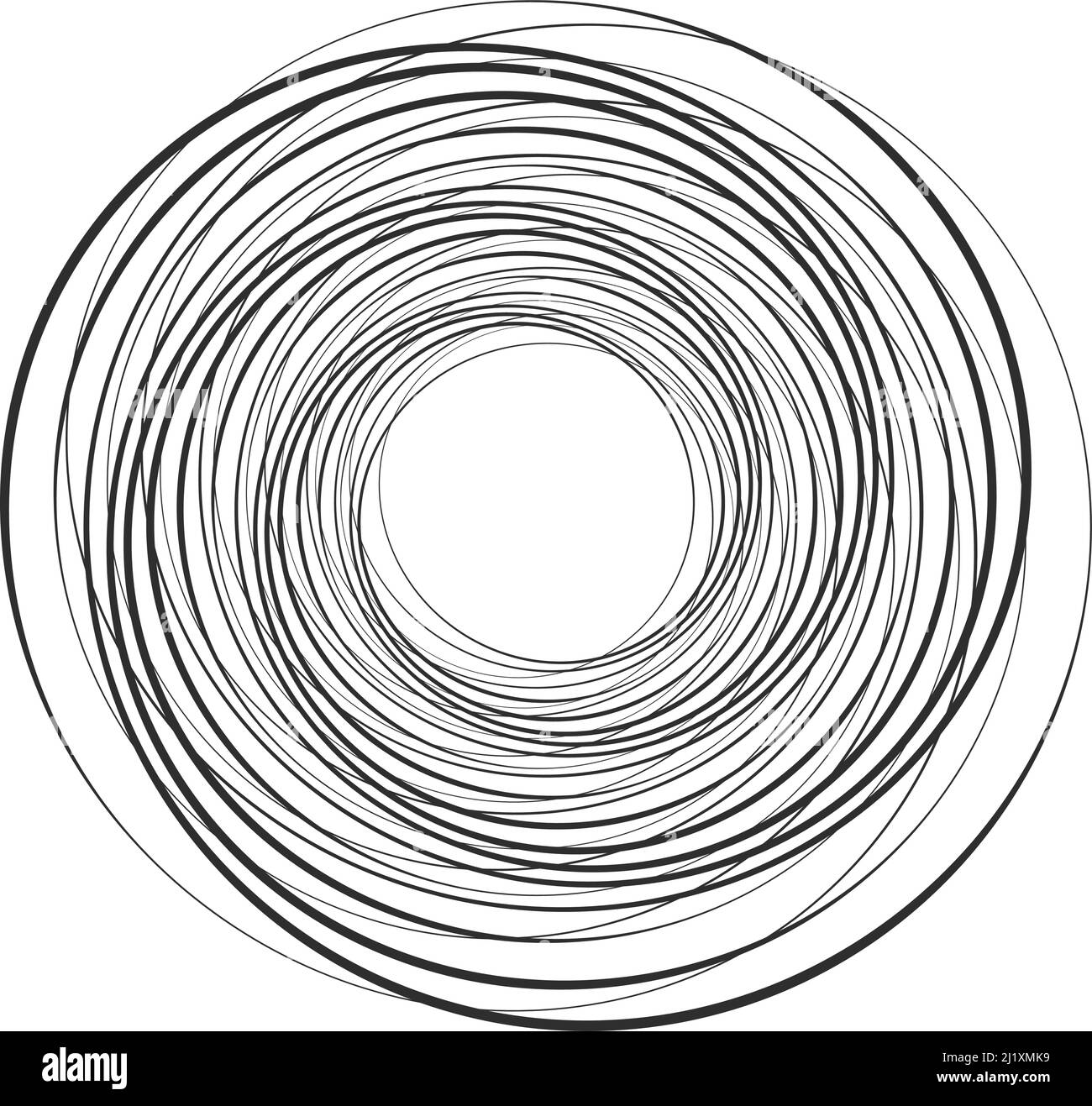 Random circles with hand drawn, free hand drawing effect. Concentric ...
