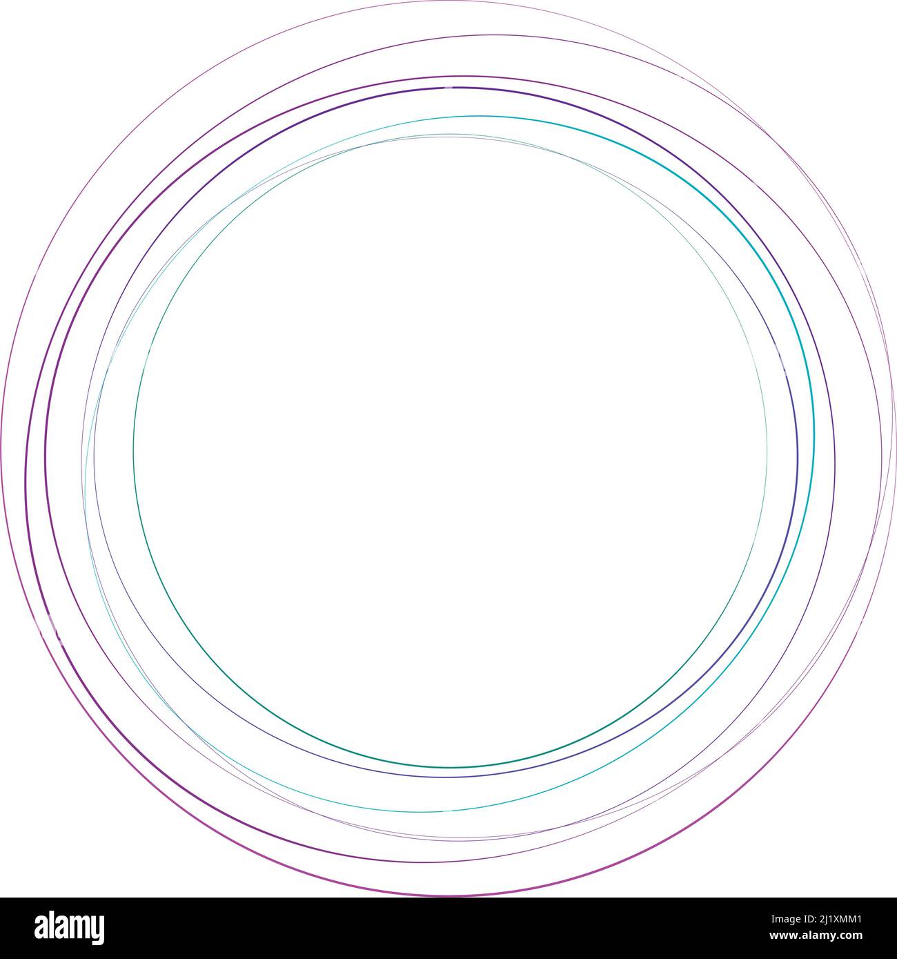 Random circles with hand drawn, free hand drawing effect. Concentric ...