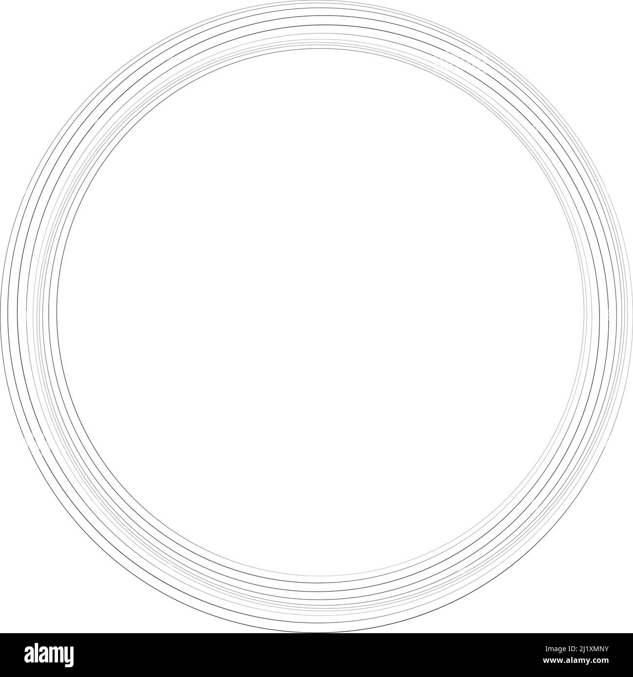 Random circles with hand drawn, free hand drawing effect. Concentric ...