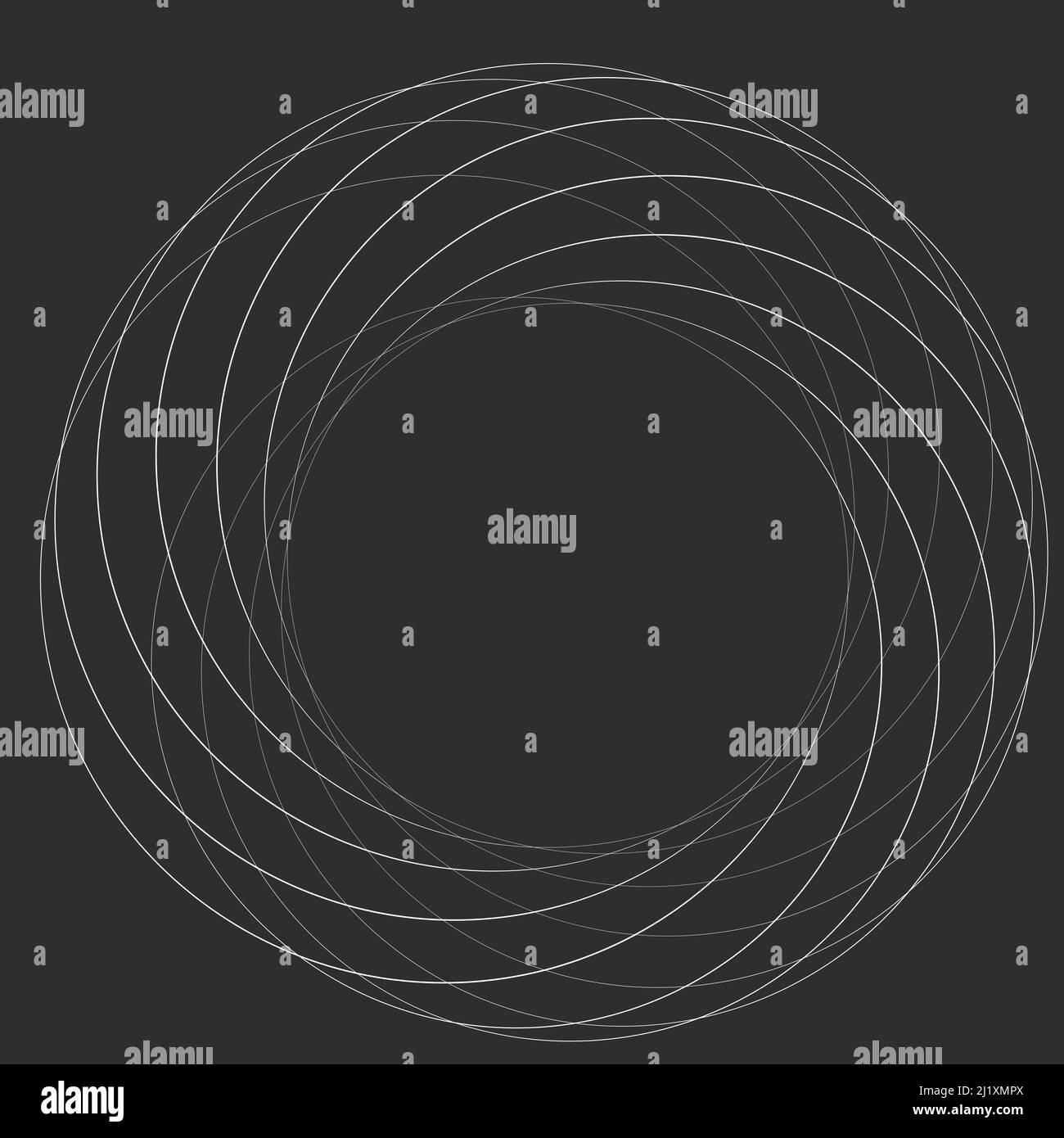 Random circles with hand drawn, free hand drawing effect. Concentric ...