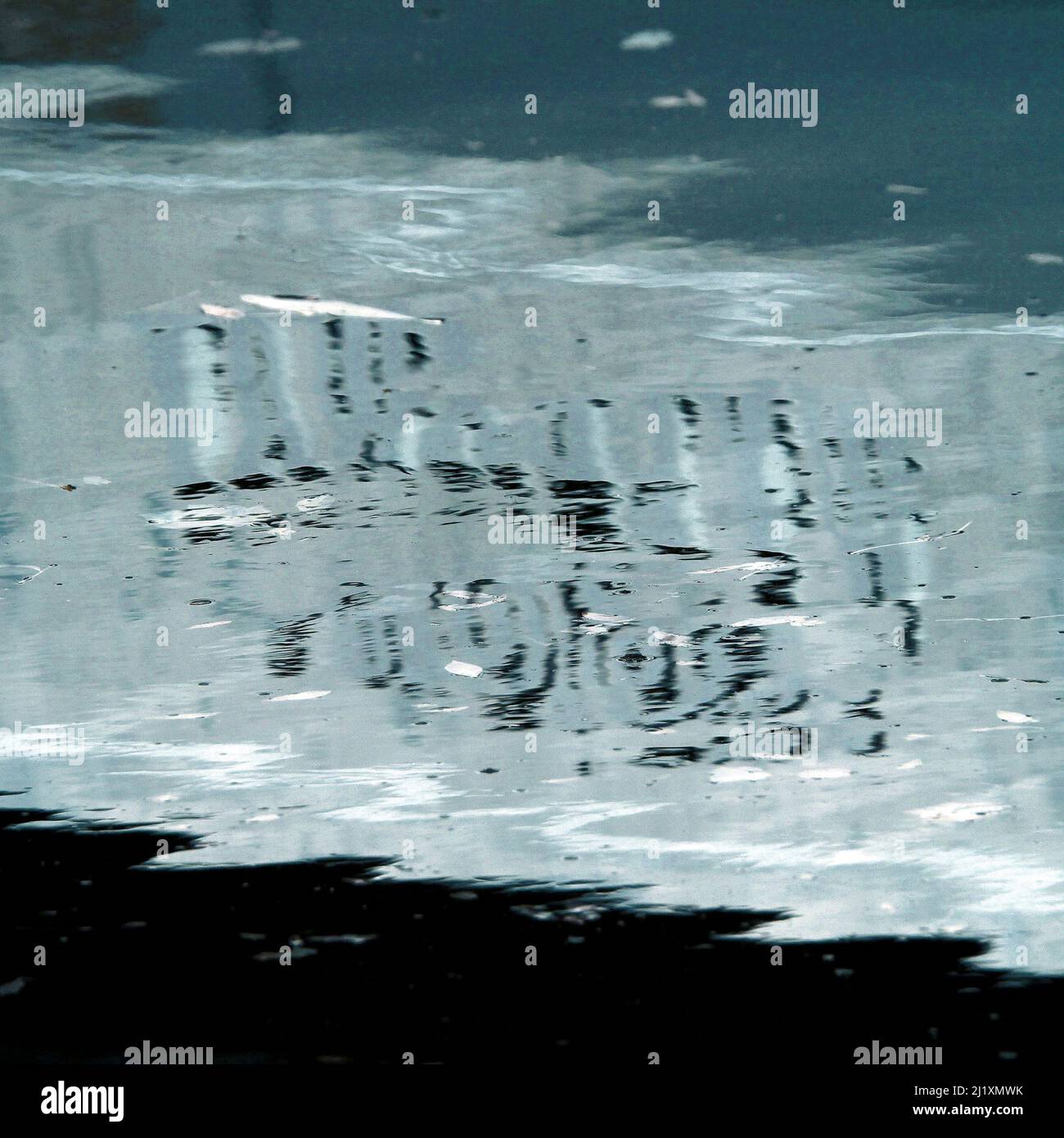 Abstract photograph, showing reflected pattern, line, shape, with a ...