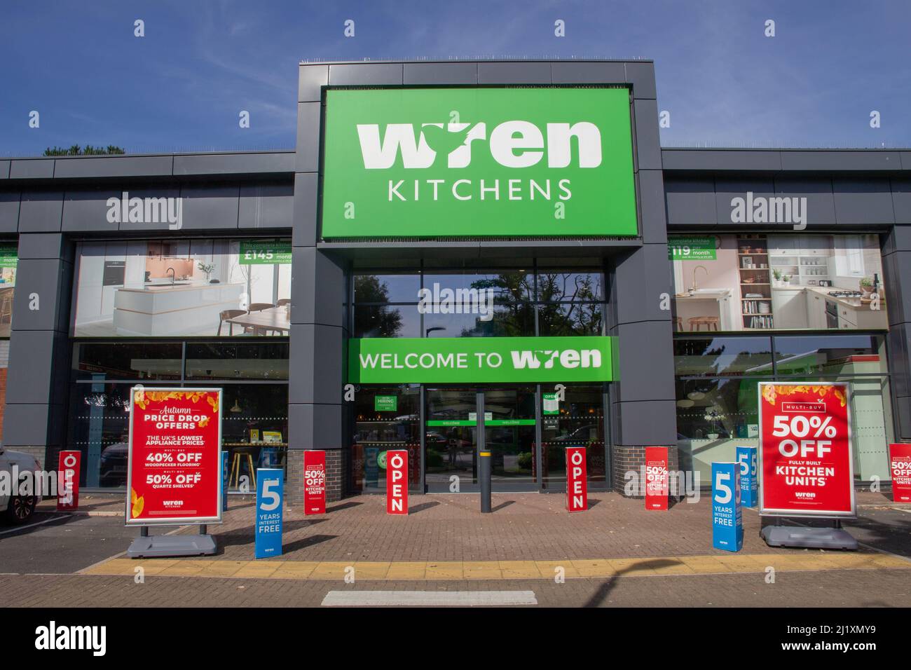 EXETER, DEVON, UK - SEPTEMBER 21, 2021 Wren Kitchens in Exeter Retail ...
