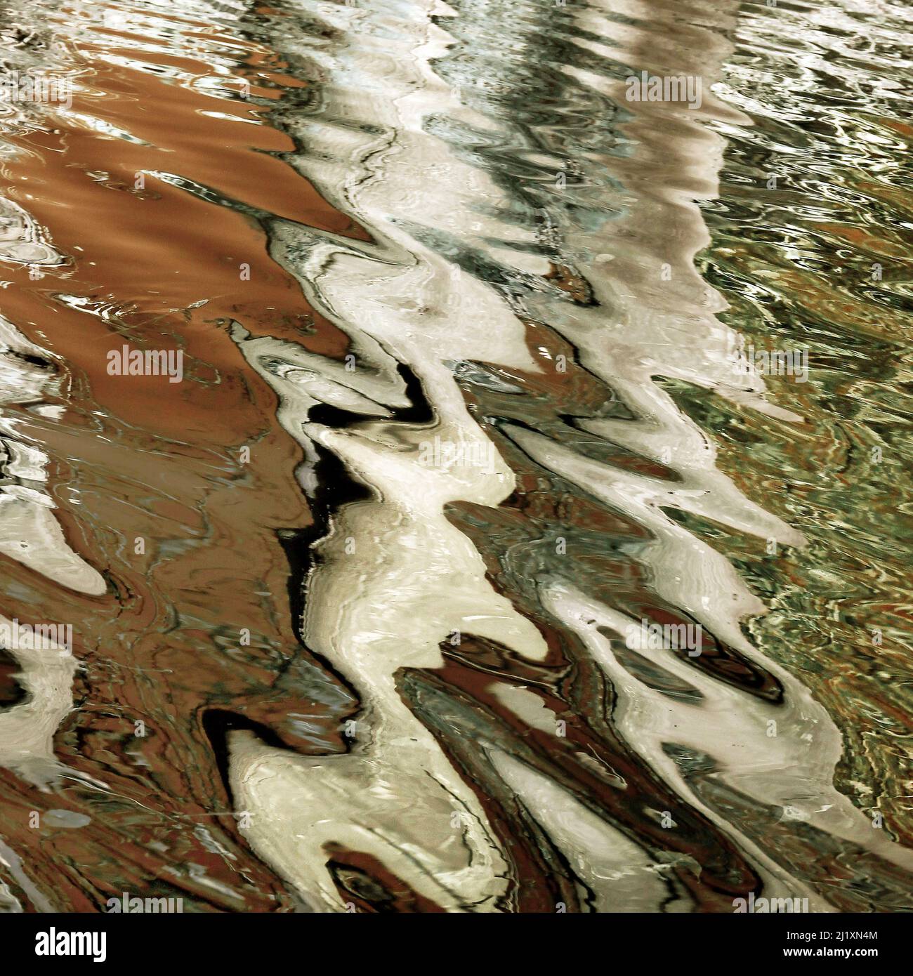 Abstract photograph, showing reflected pattern, line, shape, with a ...