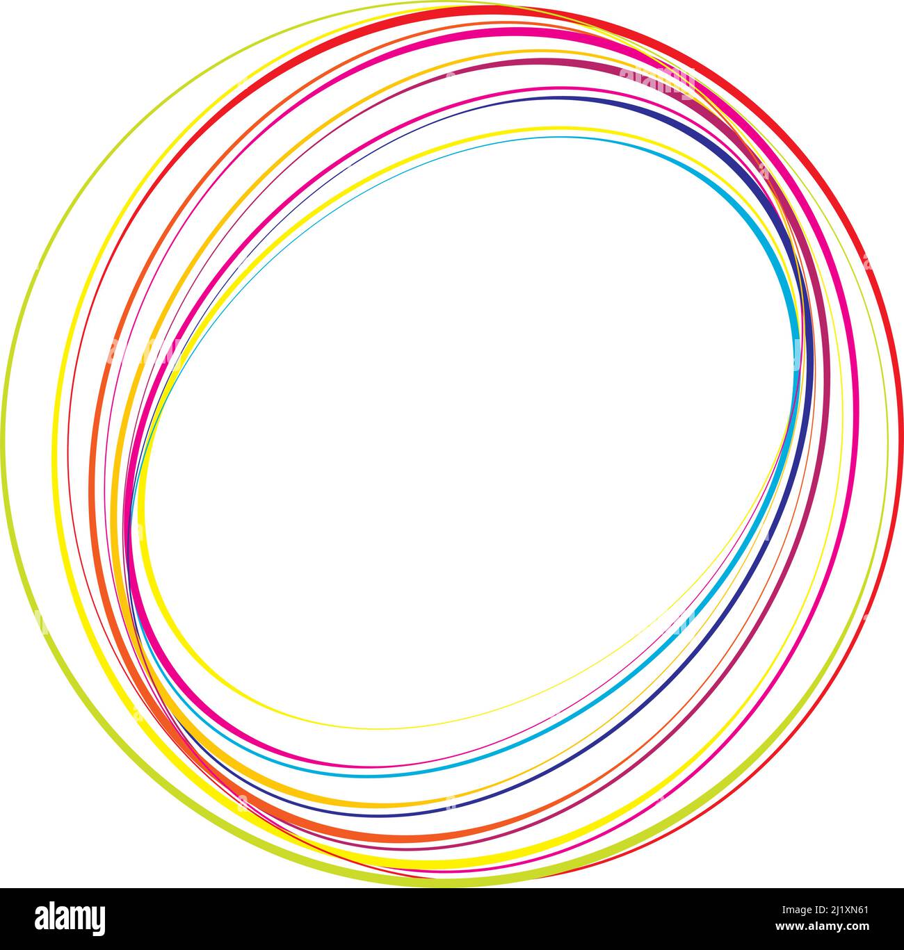 Random circles with hand drawn, free hand drawing effect. Concentric ...