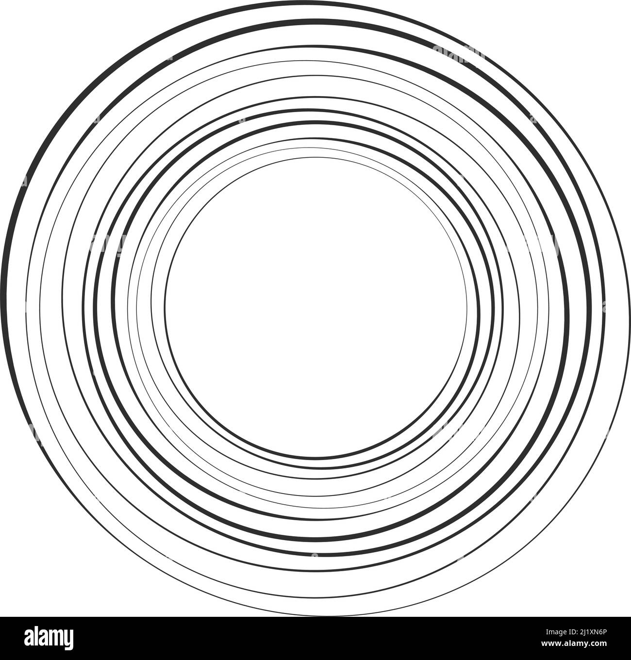 Random circles with hand drawn, free hand drawing effect. Concentric ...