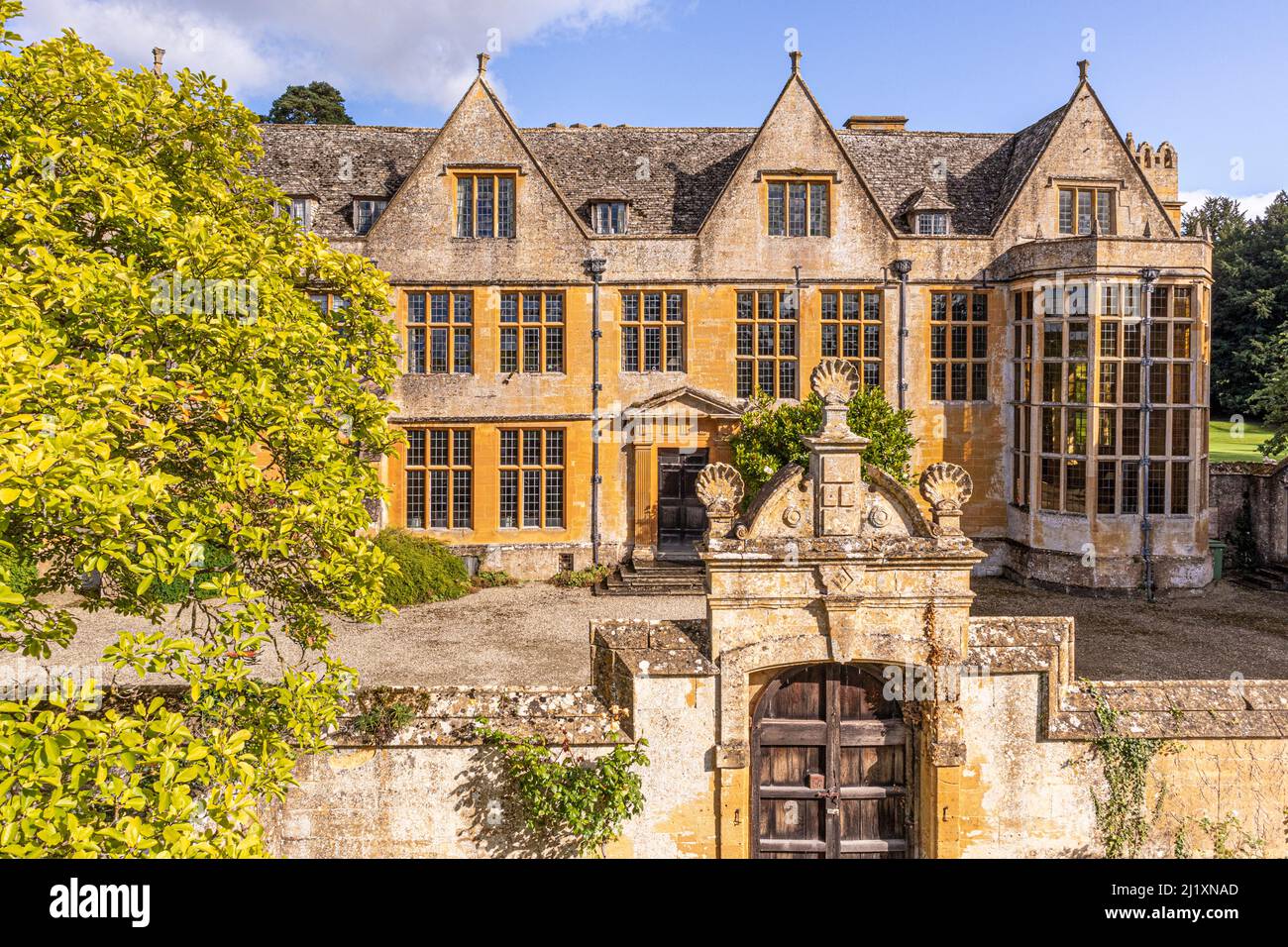 The Jacobean manor Stanway House in the Cotswold village of Stanway ...