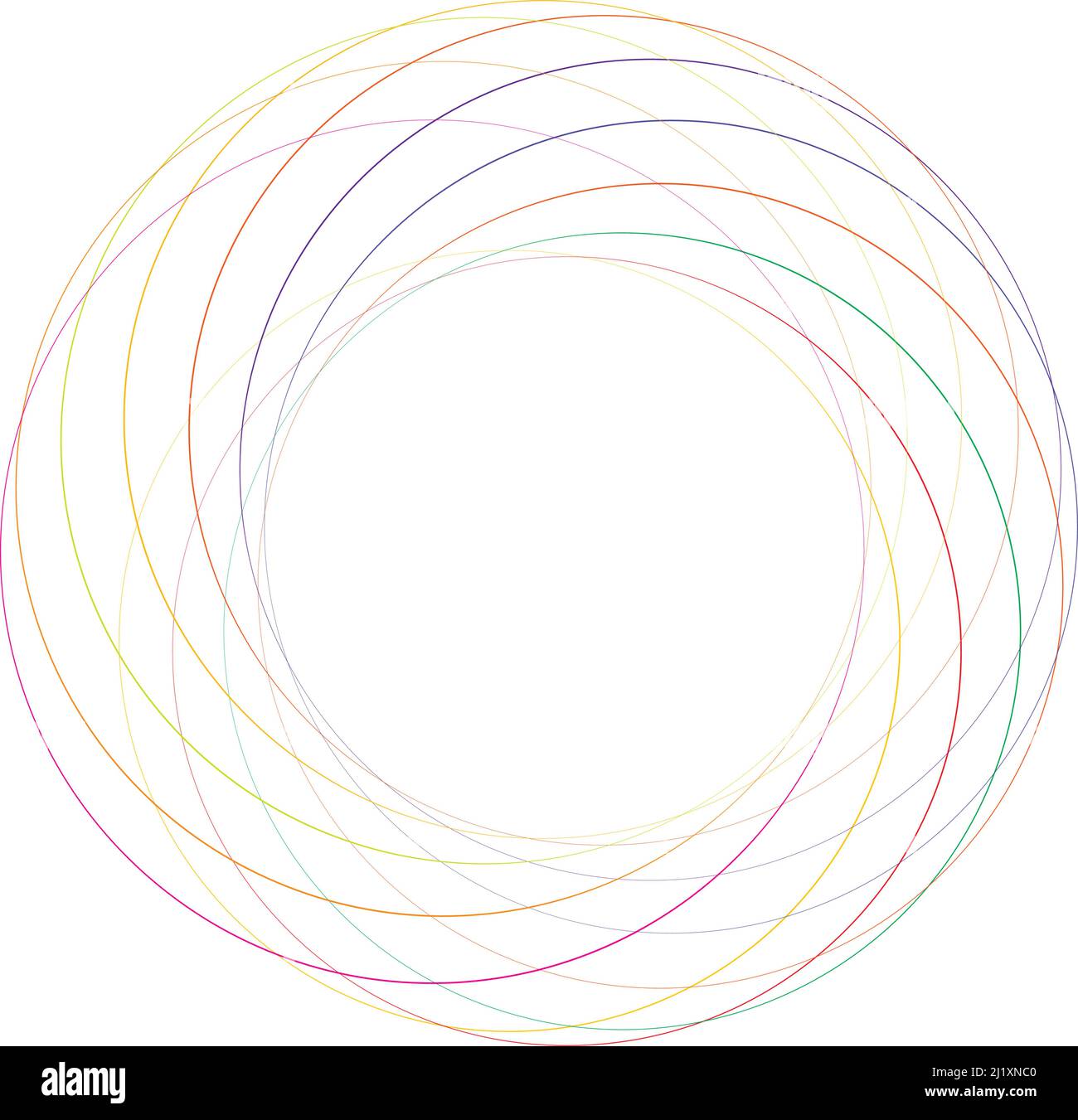 Random circles with hand drawn, free hand drawing effect. Concentric ...