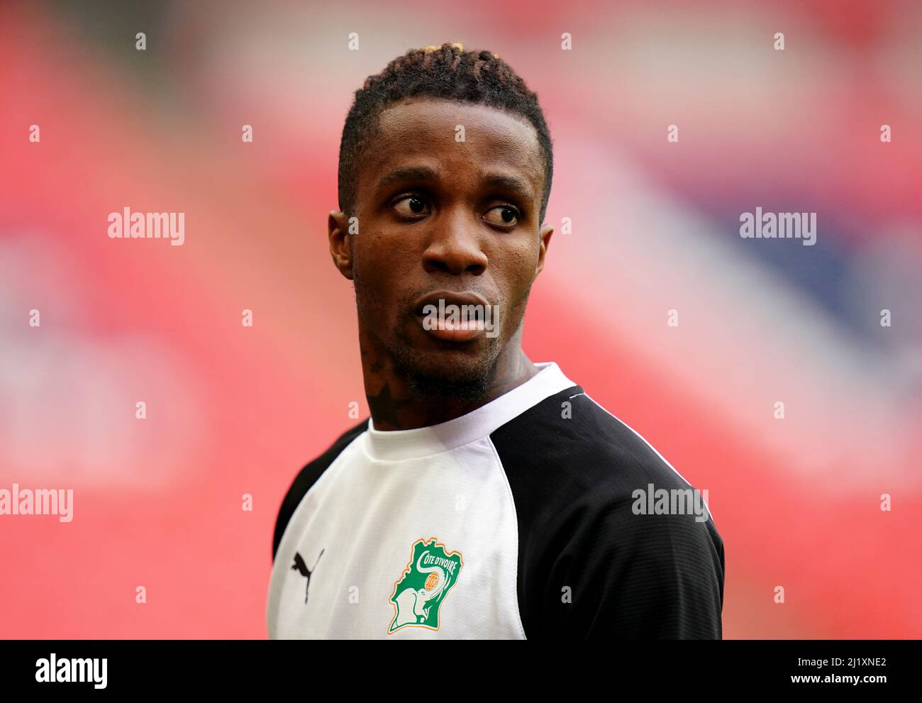 Ivory Coast's Wilfried Zaha during a training session at Wembley ...