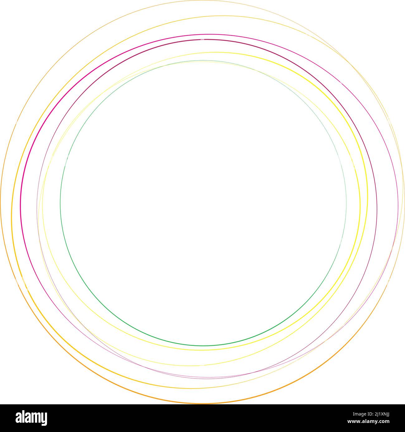 Random circles with hand drawn, free hand drawing effect. Concentric ...