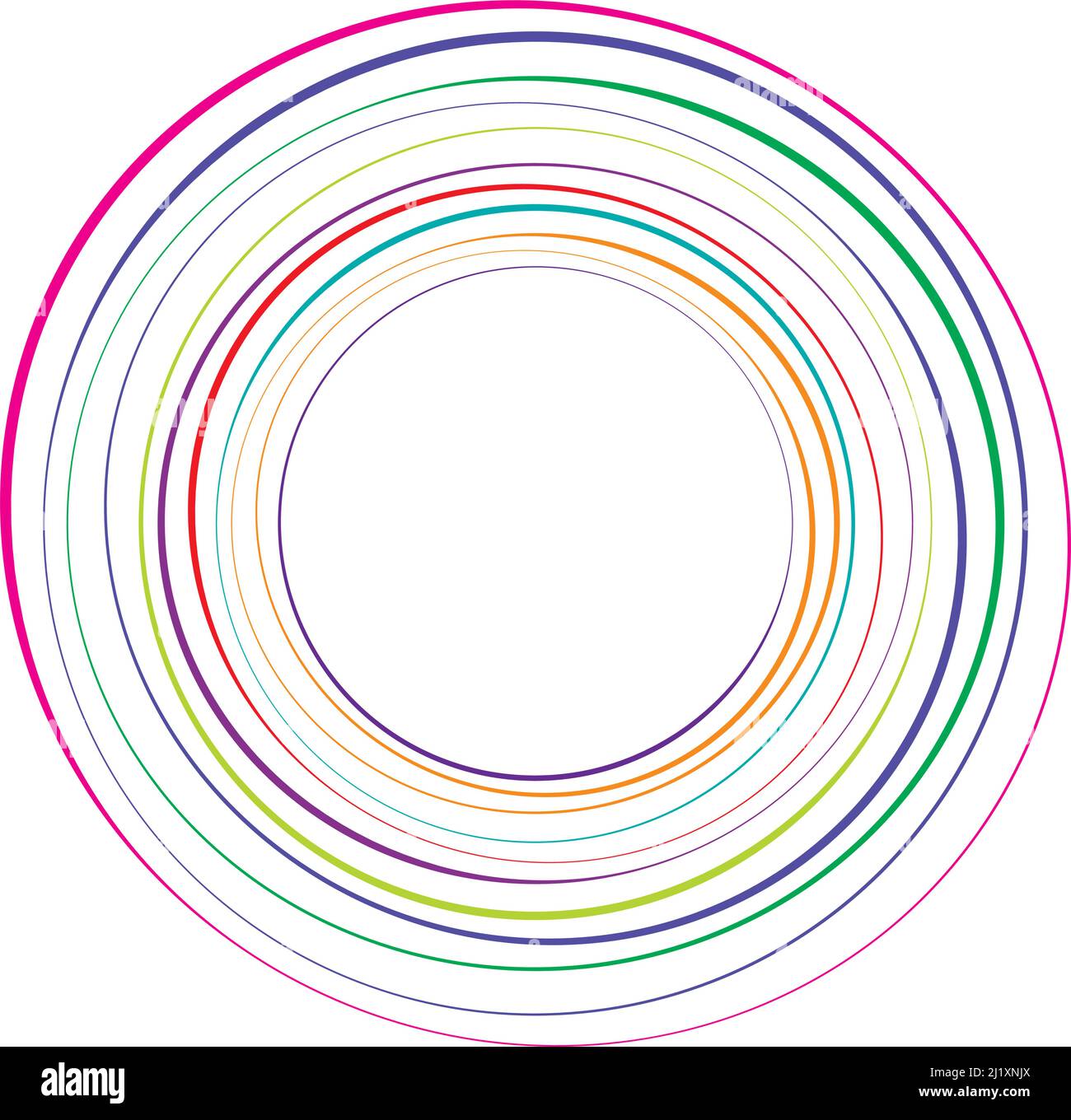 Random circles with hand drawn, free hand drawing effect. Concentric ...