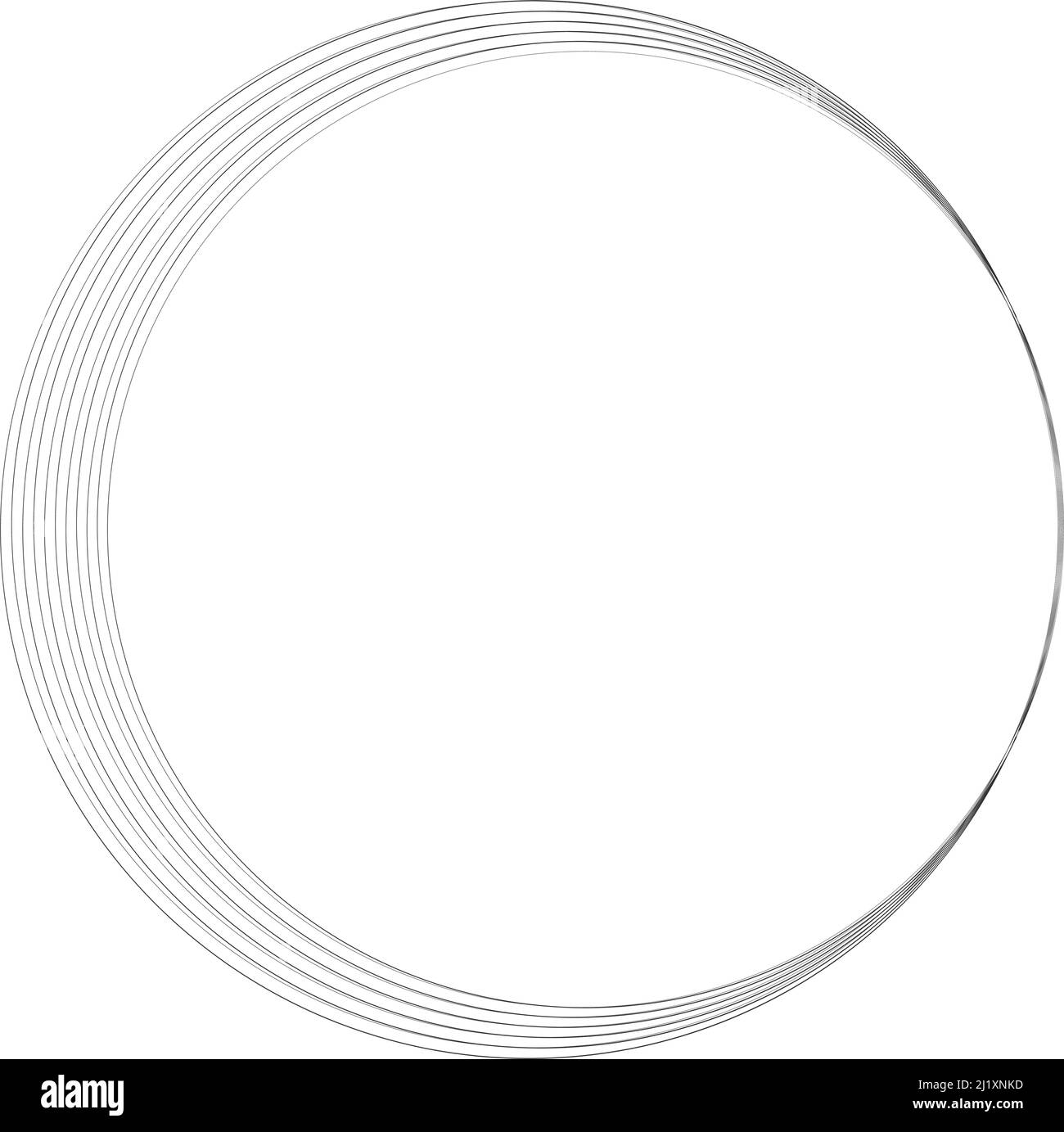Random circles with hand drawn, free hand drawing effect. Concentric ...