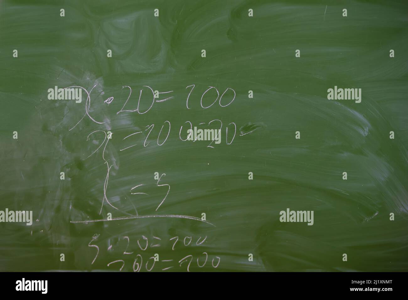 School green board with examples written in chalk Stock Photo - Alamy