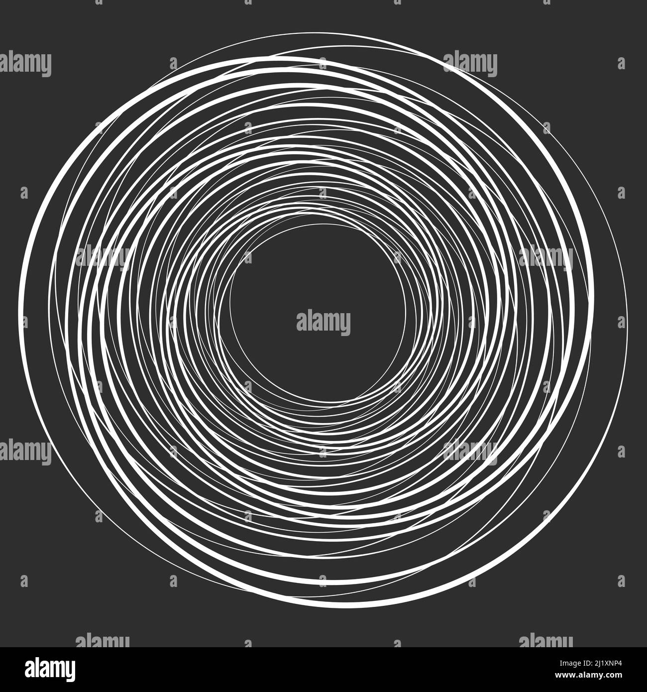 Random circles with hand drawn, free hand drawing effect. Concentric ...