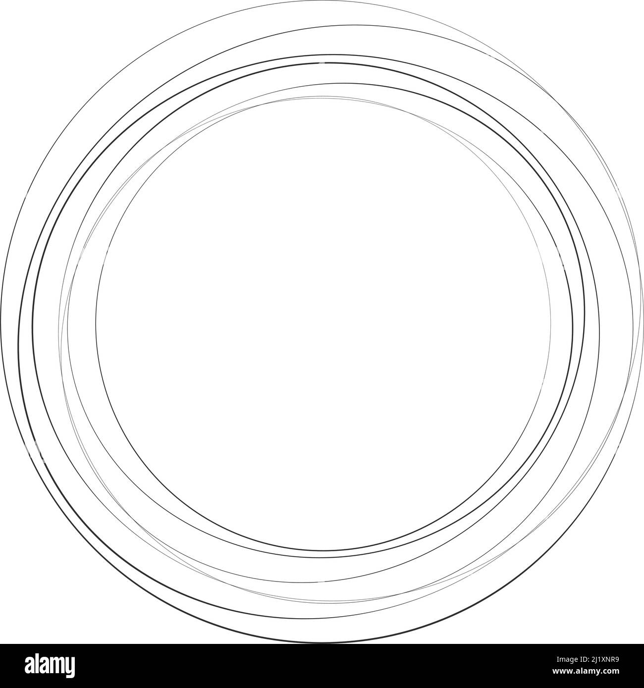Random circles with hand drawn, free hand drawing effect. Concentric ...