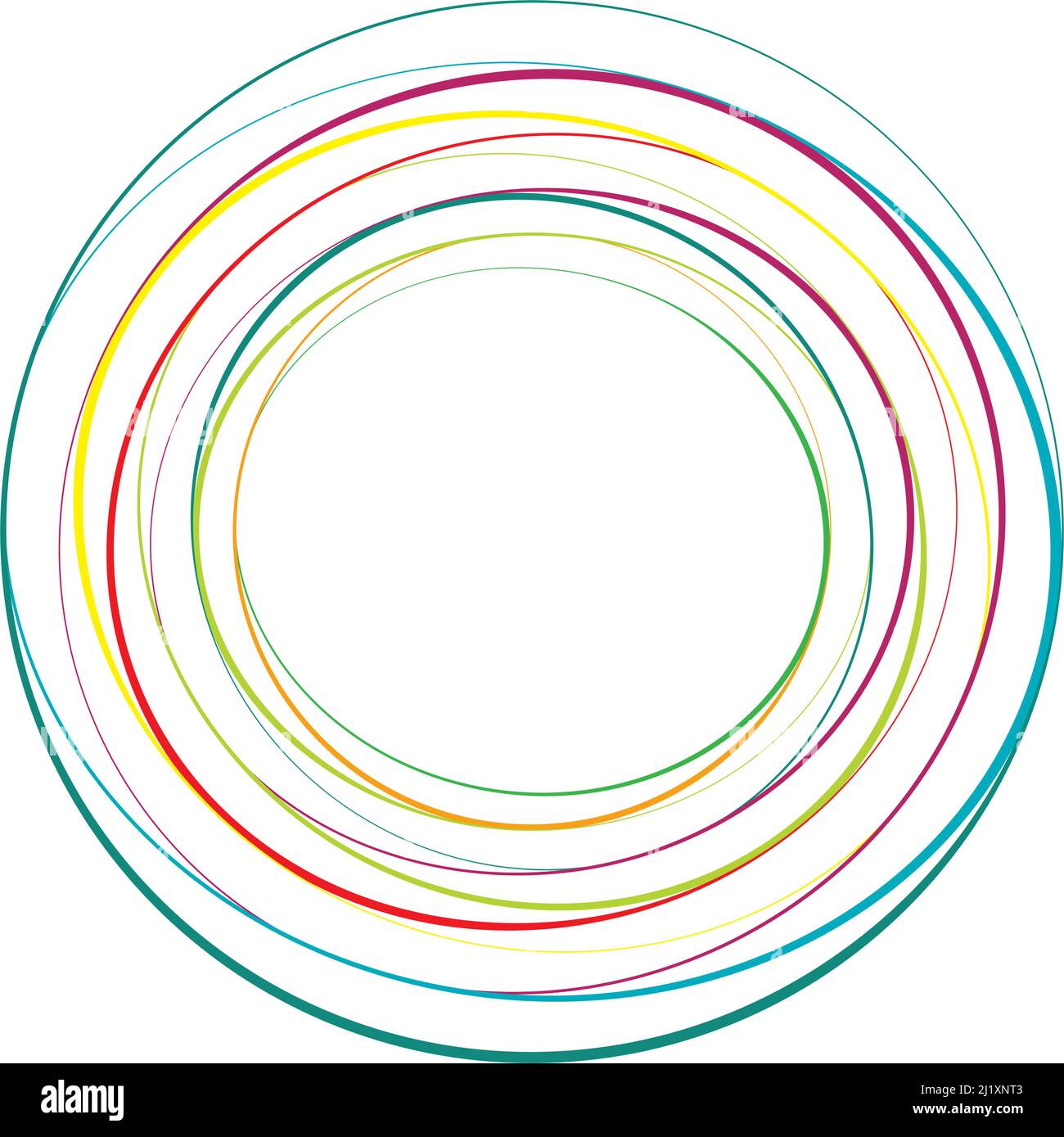 Random circles with hand drawn, free hand drawing effect. Concentric ...