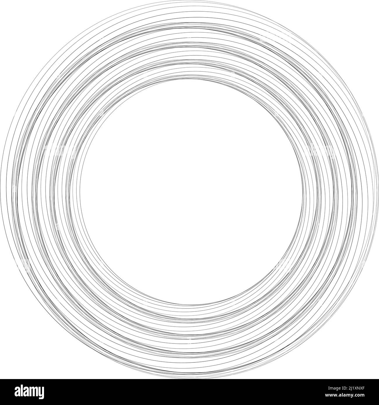 Random circles with hand drawn, free hand drawing effect. Concentric ...