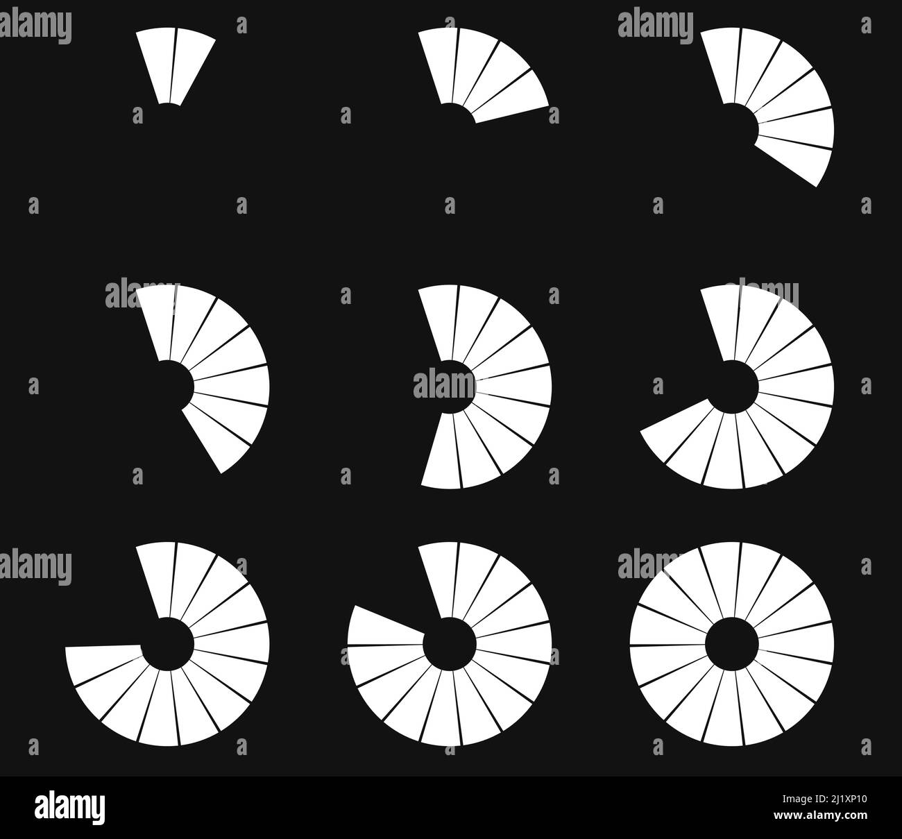 Preloader, circular loading bar. Pie chart, pie graph. Vector template ...