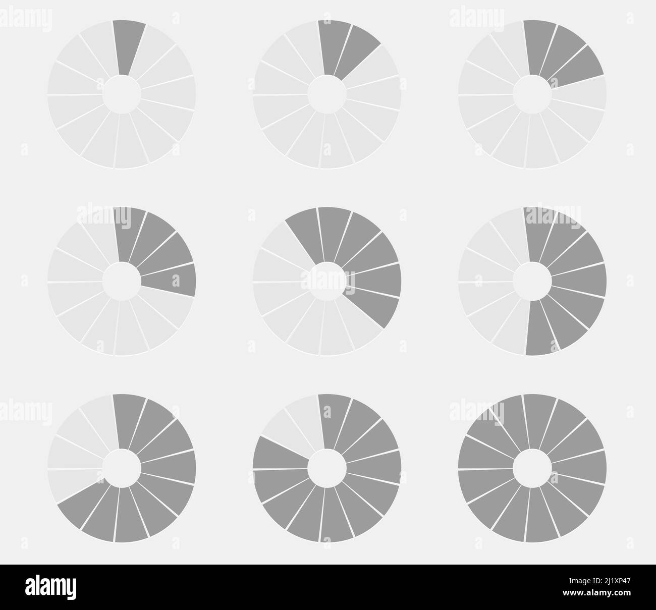Preloader, circular loading bar. Pie chart, pie graph. Vector template - stock vector ...