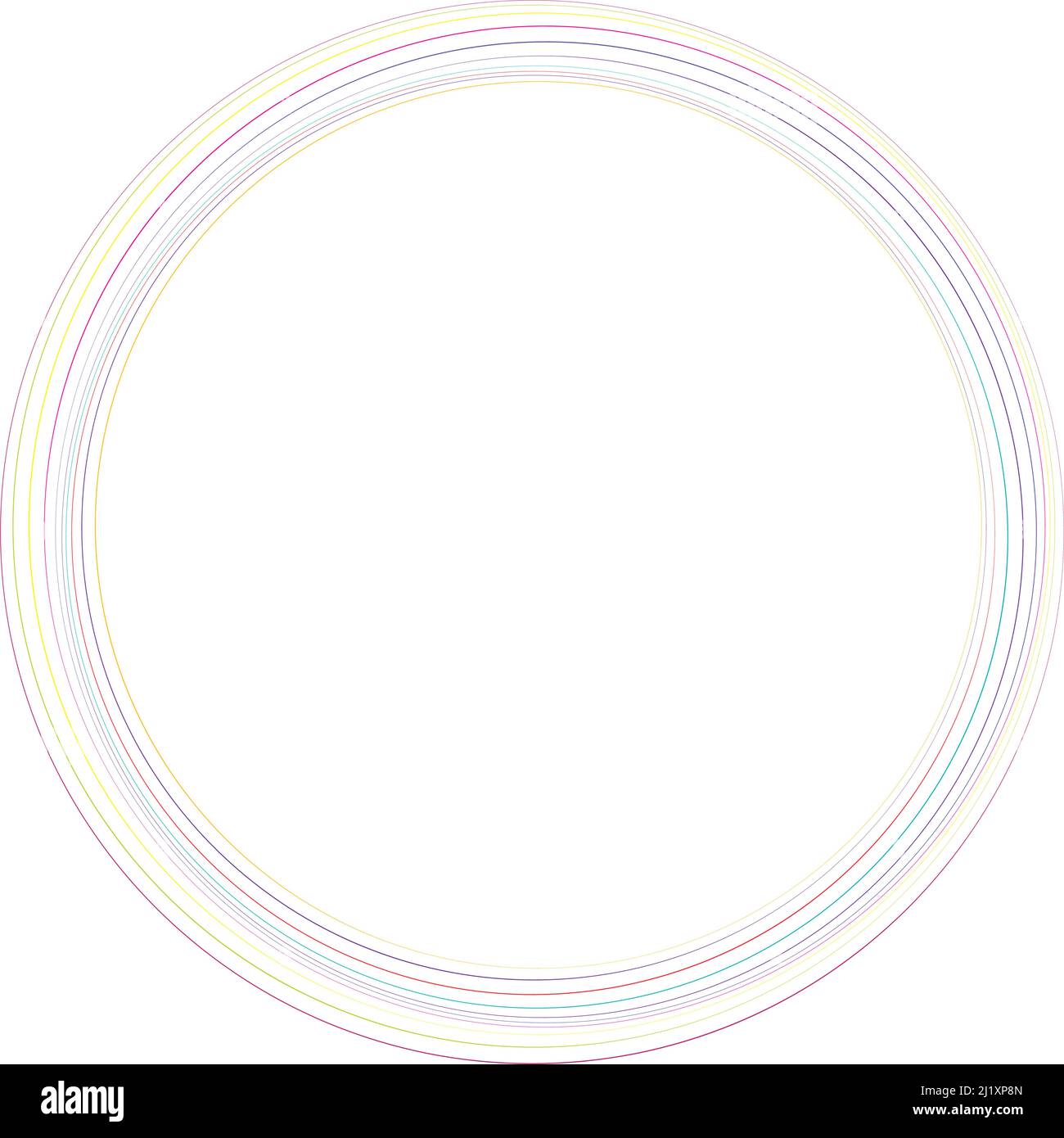 Random circles with hand drawn, free hand drawing effect. Concentric ...