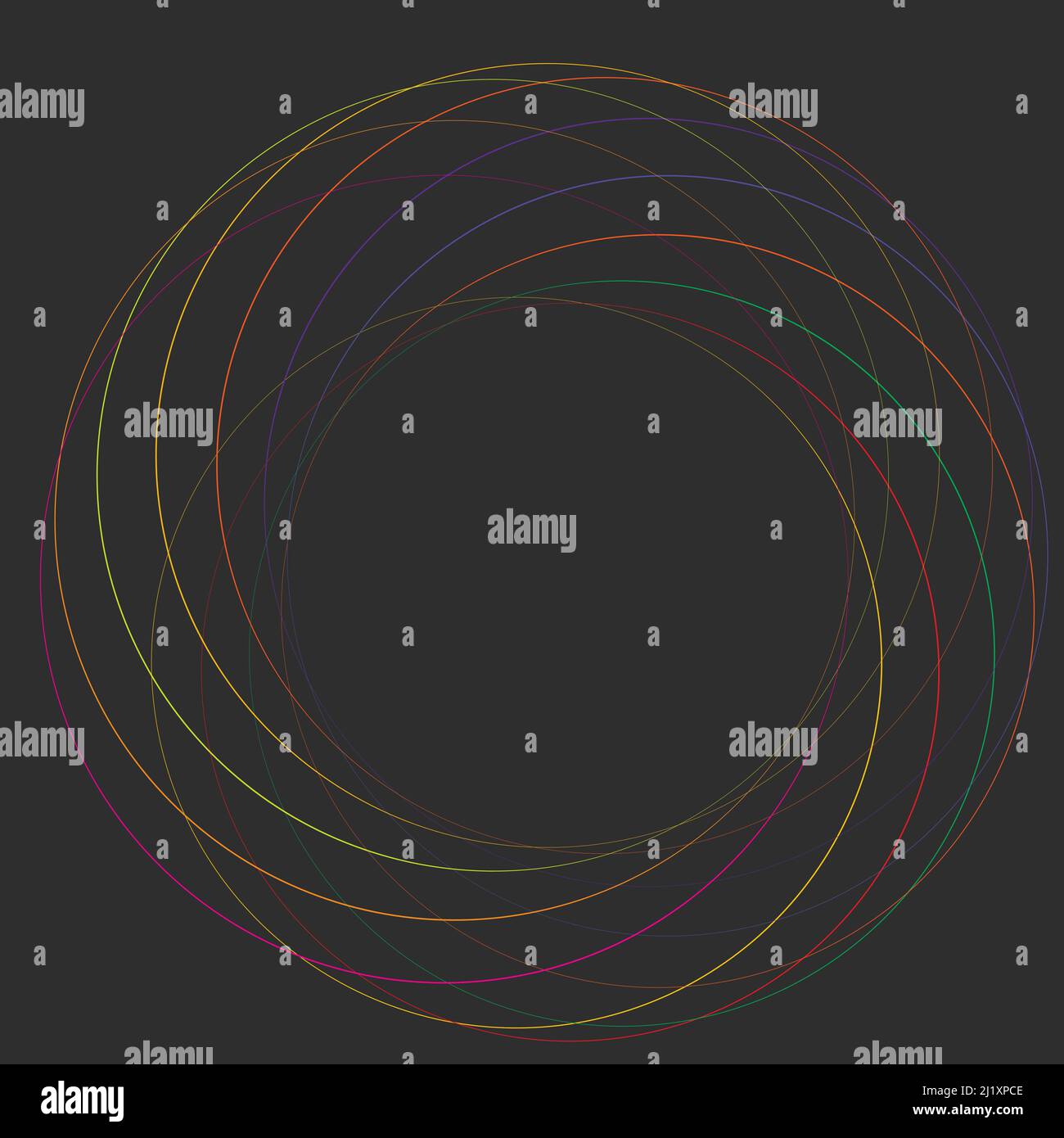 Random circles with hand drawn, free hand drawing effect. Concentric ...