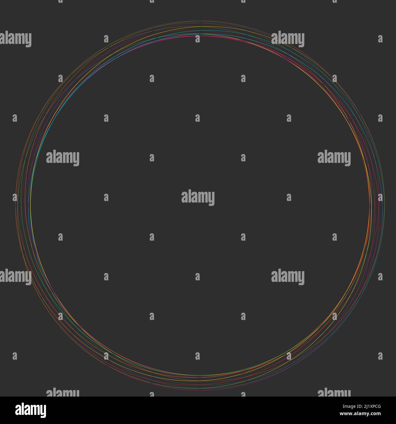 Random circles with hand drawn, free hand drawing effect. Concentric ...