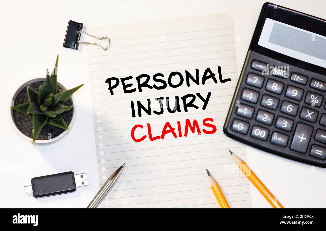 personal injury claim form, business concept text Stock Photo - Alamy