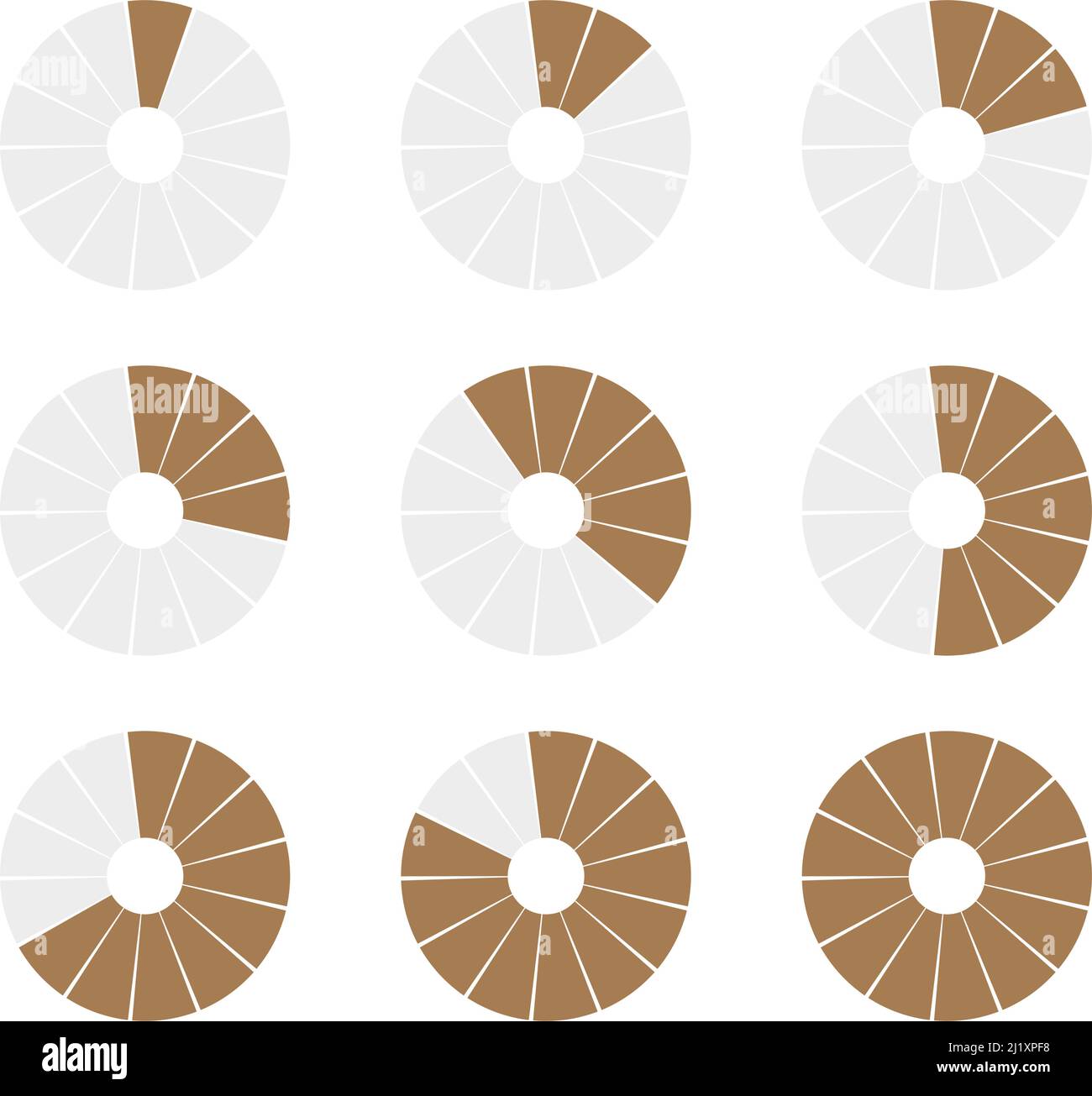 Preloader Circular Loading Bar Pie Chart Pie Graph Vector Template Stock Vector