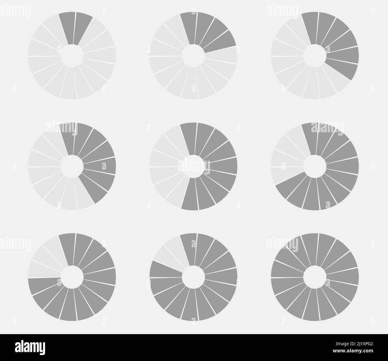 Preloader, circular loading bar. Pie chart, pie graph. Vector template ...