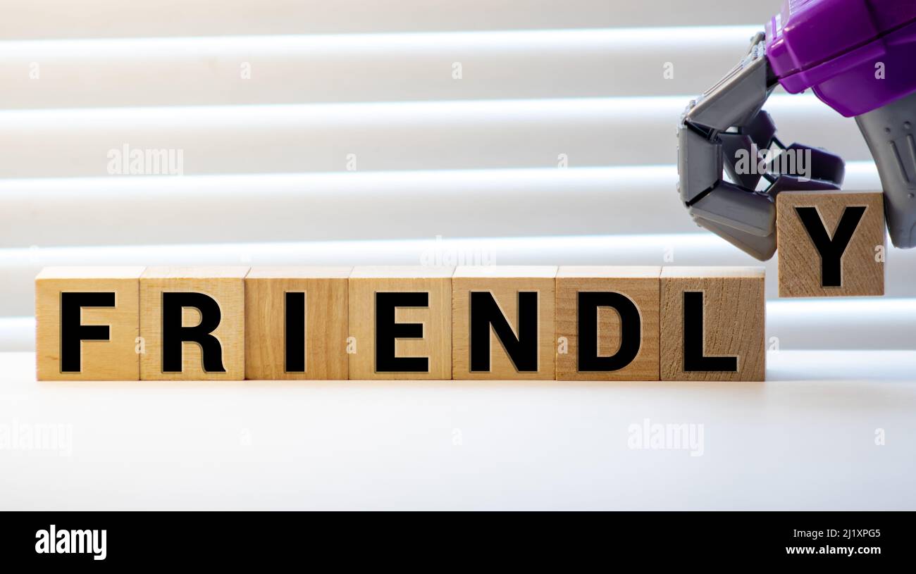 Friend word on wooden cubes. Friend concep A background image of ...