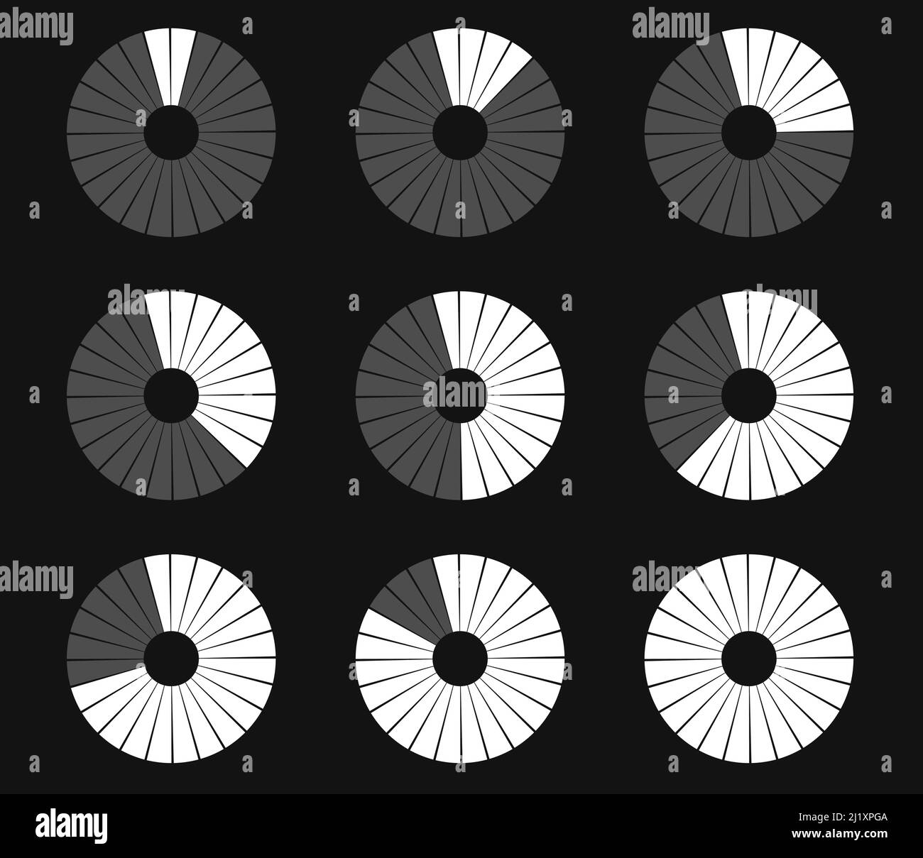 Preloader, circular loading bar. Pie chart, pie graph. Vector template - stock vector ...