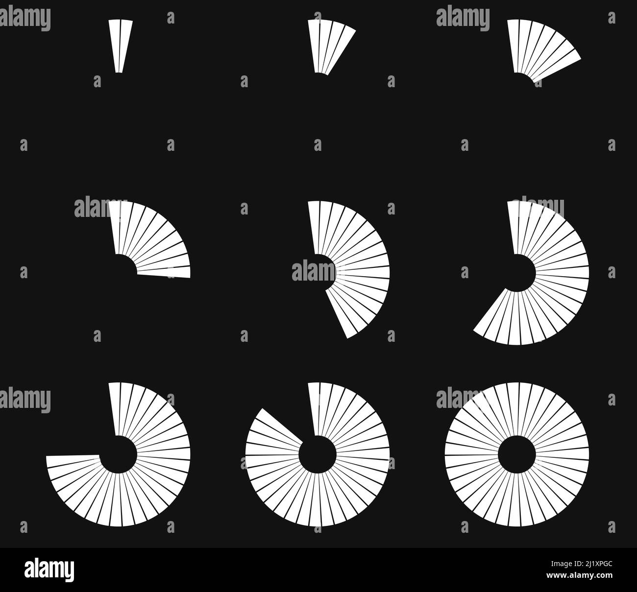 Preloader, circular loading bar. Pie chart, pie graph. Vector template ...