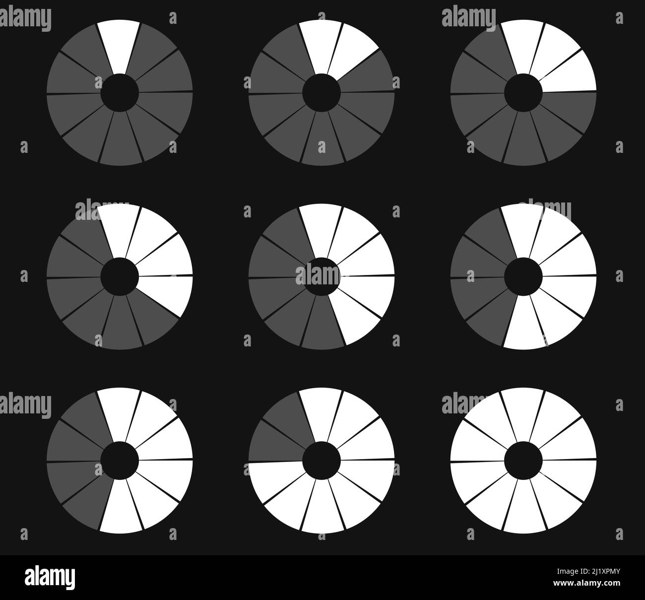 Preloader, circular loading bar. Pie chart, pie graph. Vector template - stock vector ...