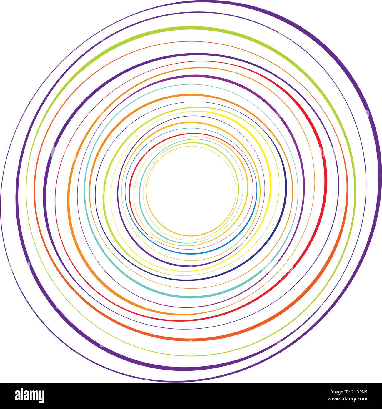 Random circles with hand drawn, free hand drawing effect. Concentric ...