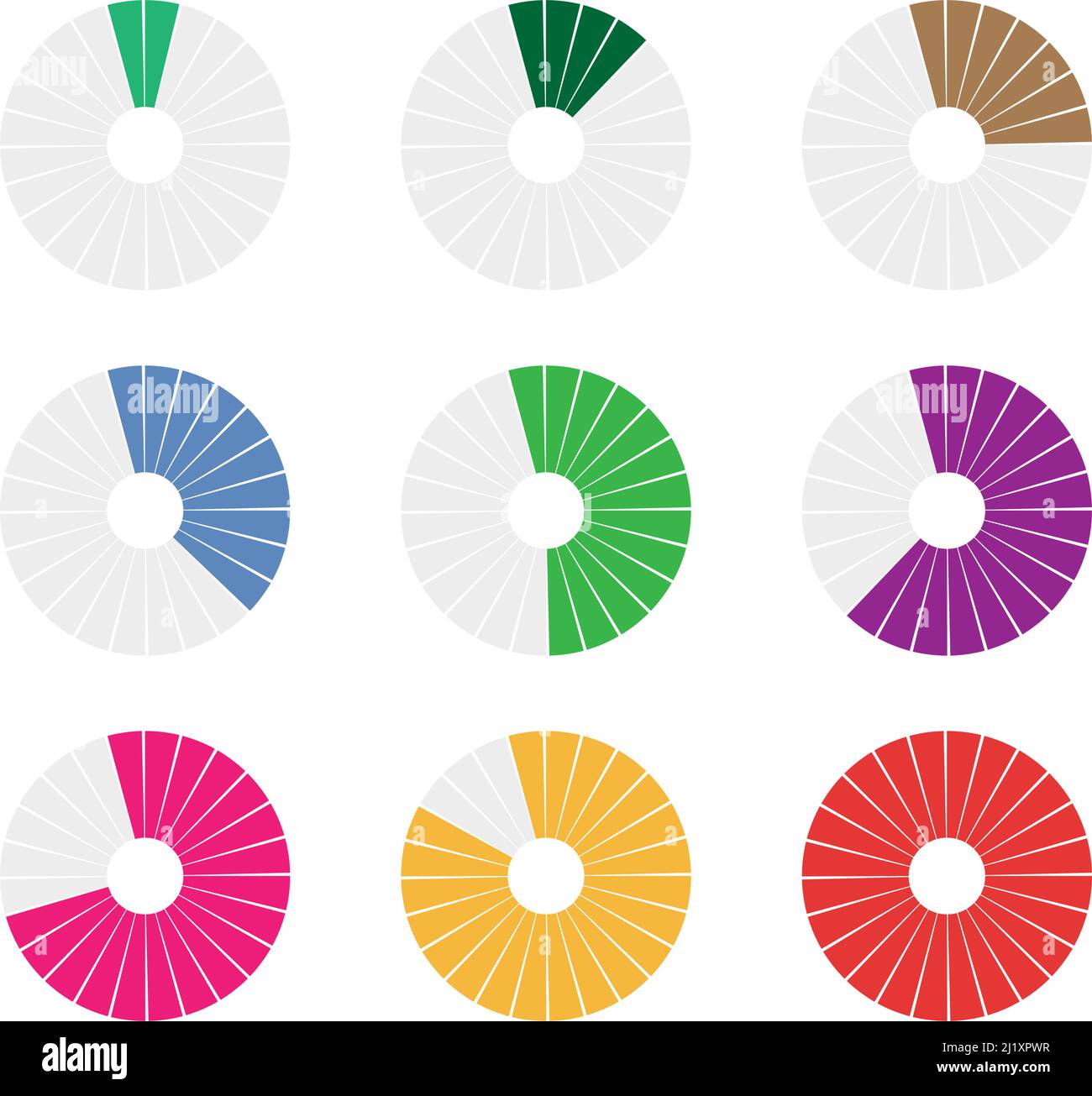 Preloader, circular loading bar. Pie chart, pie graph. Vector template - stock vector ...