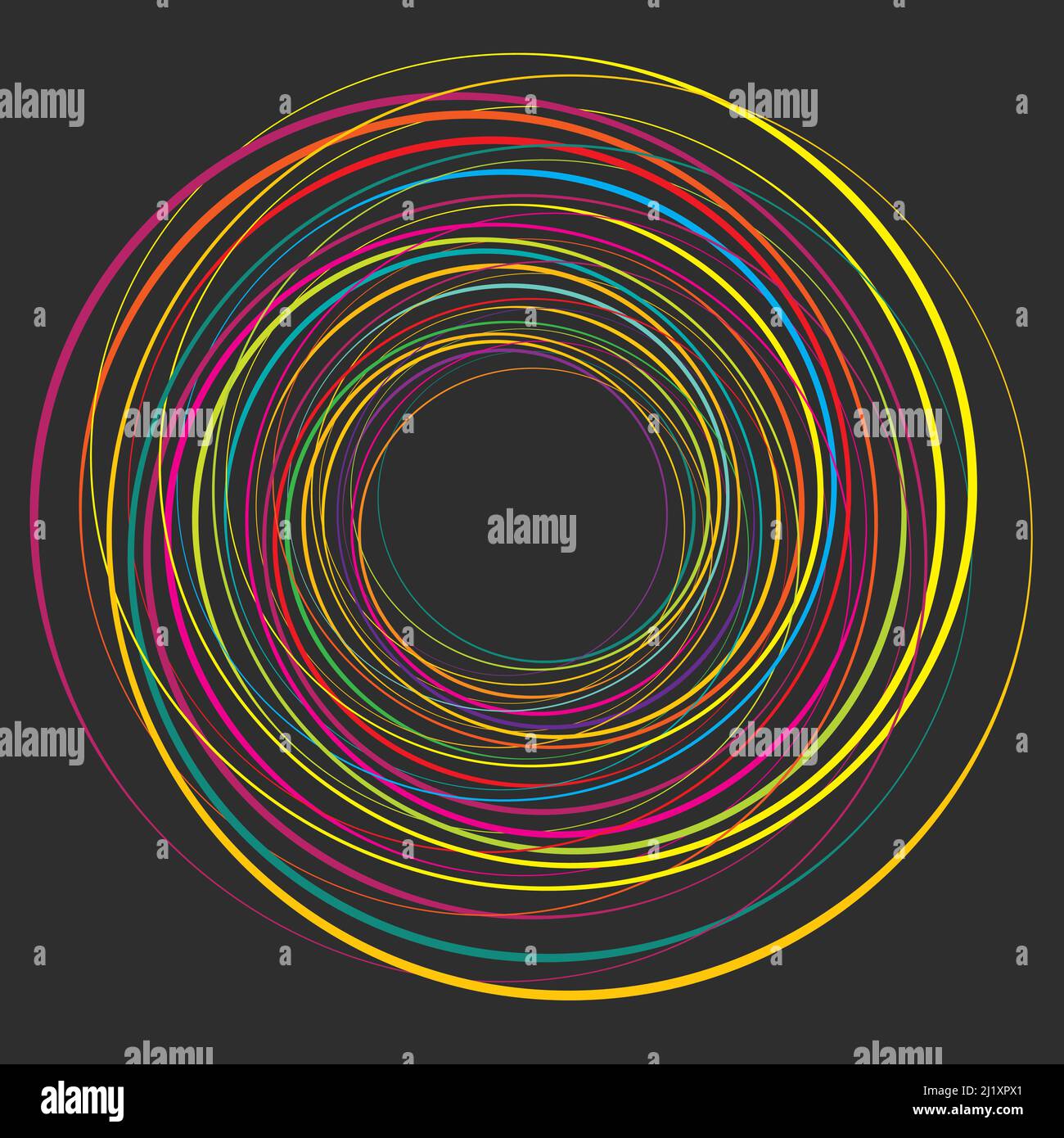 Random circles with hand drawn, free hand drawing effect. Concentric ...