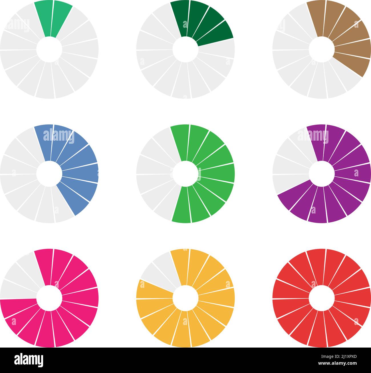 Preloader, circular loading bar. Pie chart, pie graph. Vector template - stock vector ...