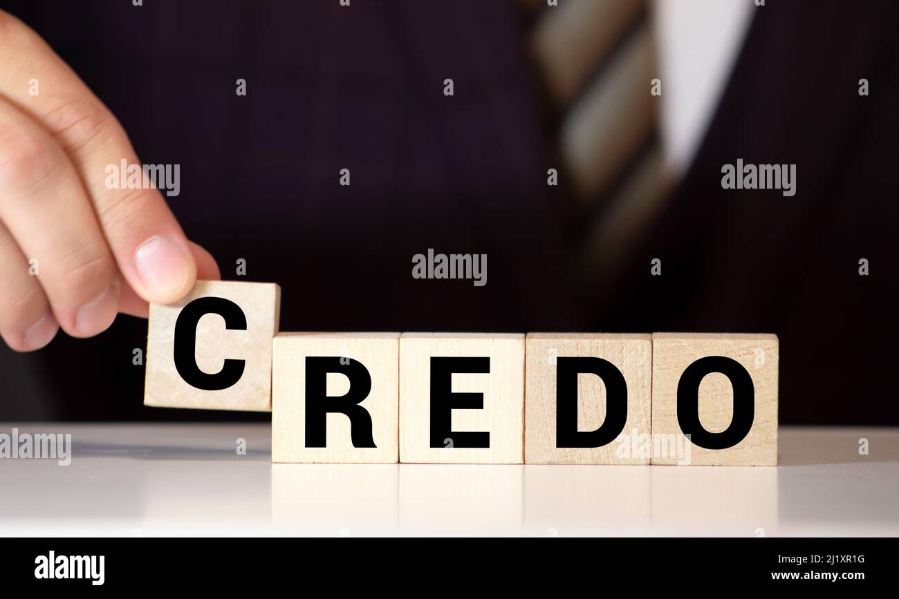 word creed on white toy cubes, business concept Stock Photo - Alamy