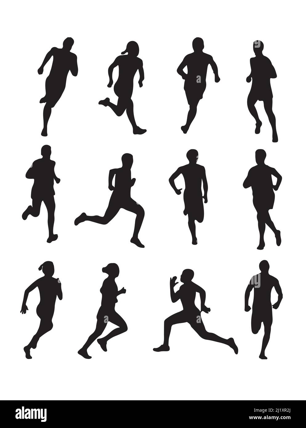 Run race crowd running profile Stock Vector Images - Alamy