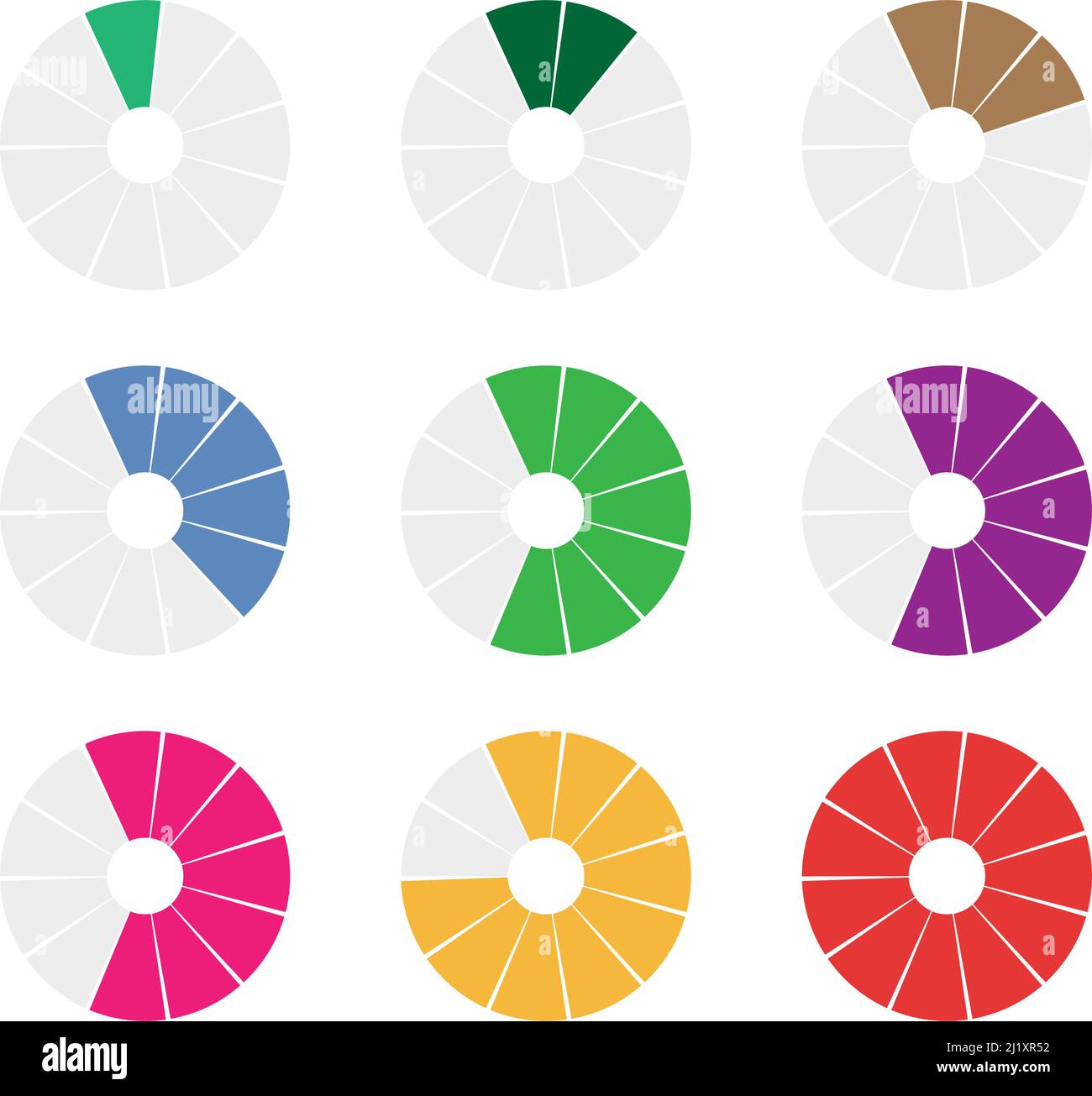 Preloader, circular loading bar. Pie chart, pie graph. Vector template - stock vector ...