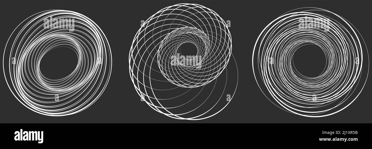 Random circles with hand drawn, free hand drawing effect. Concentric ...