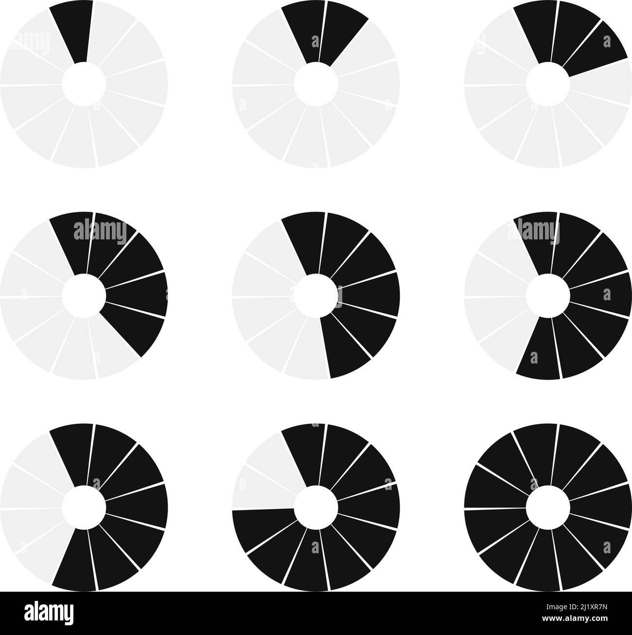 Preloader, circular loading bar. Pie chart, pie graph. Vector template - stock vector ...