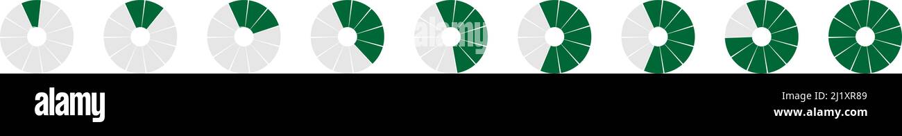 Preloader, circular loading bar. Pie chart, pie graph. Vector template ...