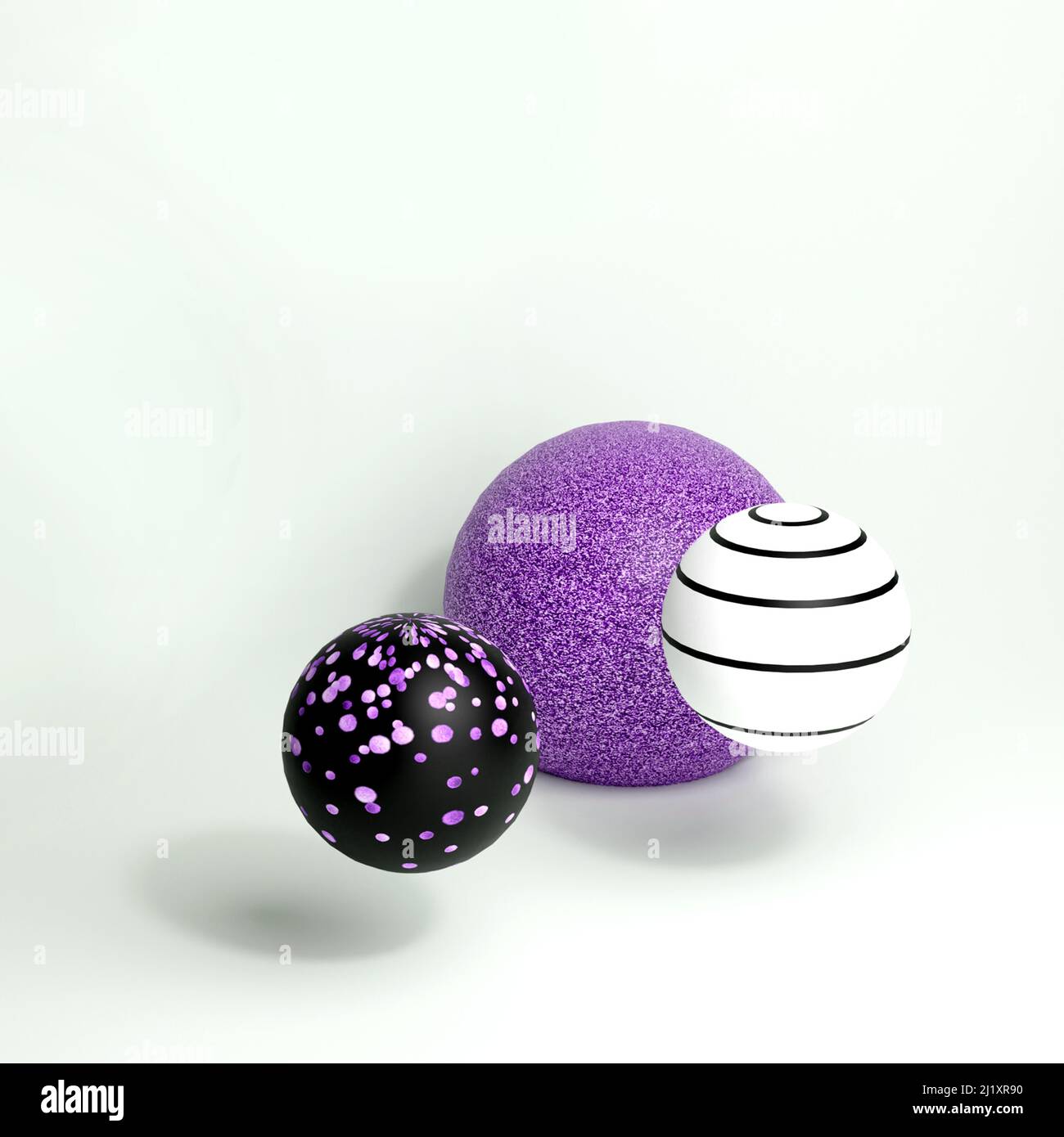 3D rendering trendy background violet balls shape Stock Photo - Alamy