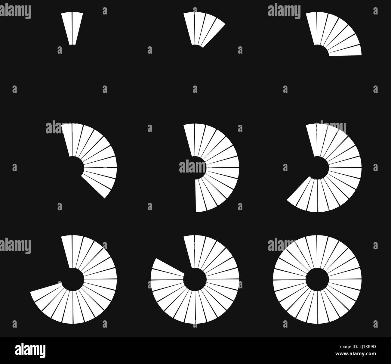 Preloader, circular loading bar. Pie chart, pie graph. Vector template ...