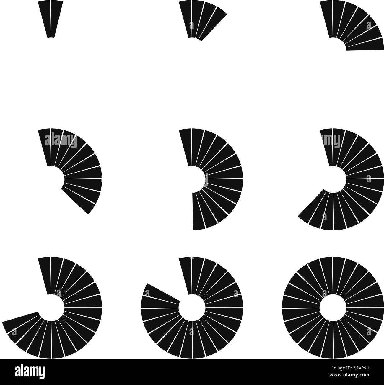 Preloader, circular loading bar. Pie chart, pie graph. Vector template ...
