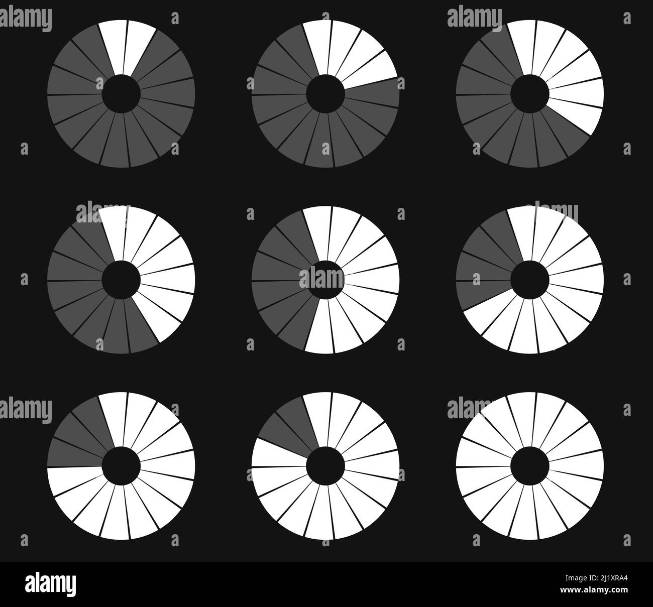 Preloader, circular loading bar. Pie chart, pie graph. Vector template - stock vector ...
