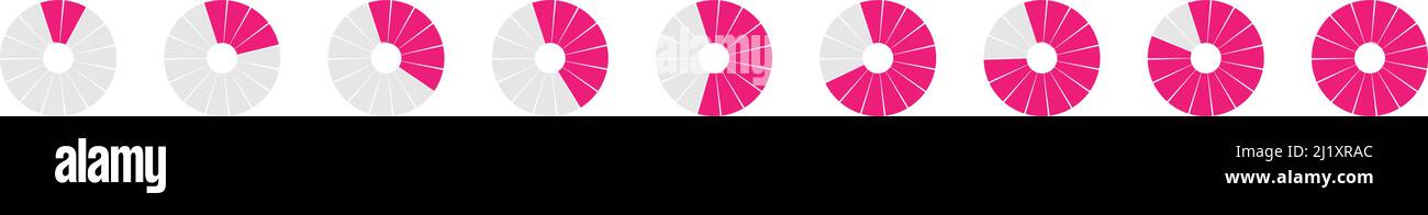 Preloader, circular loading bar. Pie chart, pie graph. Vector template ...