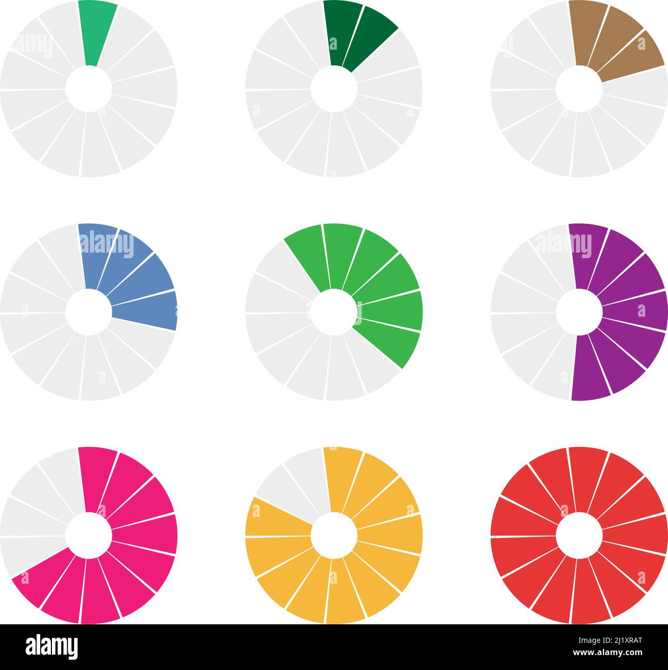 Preloader, circular loading bar. Pie chart, pie graph. Vector template - stock vector ...