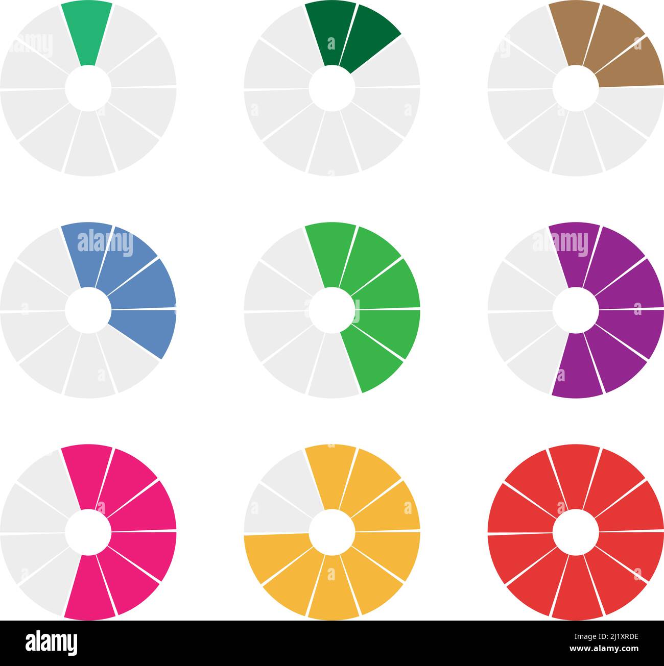 Preloader, circular loading bar. Pie chart, pie graph. Vector template - stock vector ...